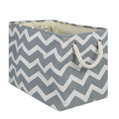 Large Polyester Chevron Rectangle Bin, Color: Gray | Michaels