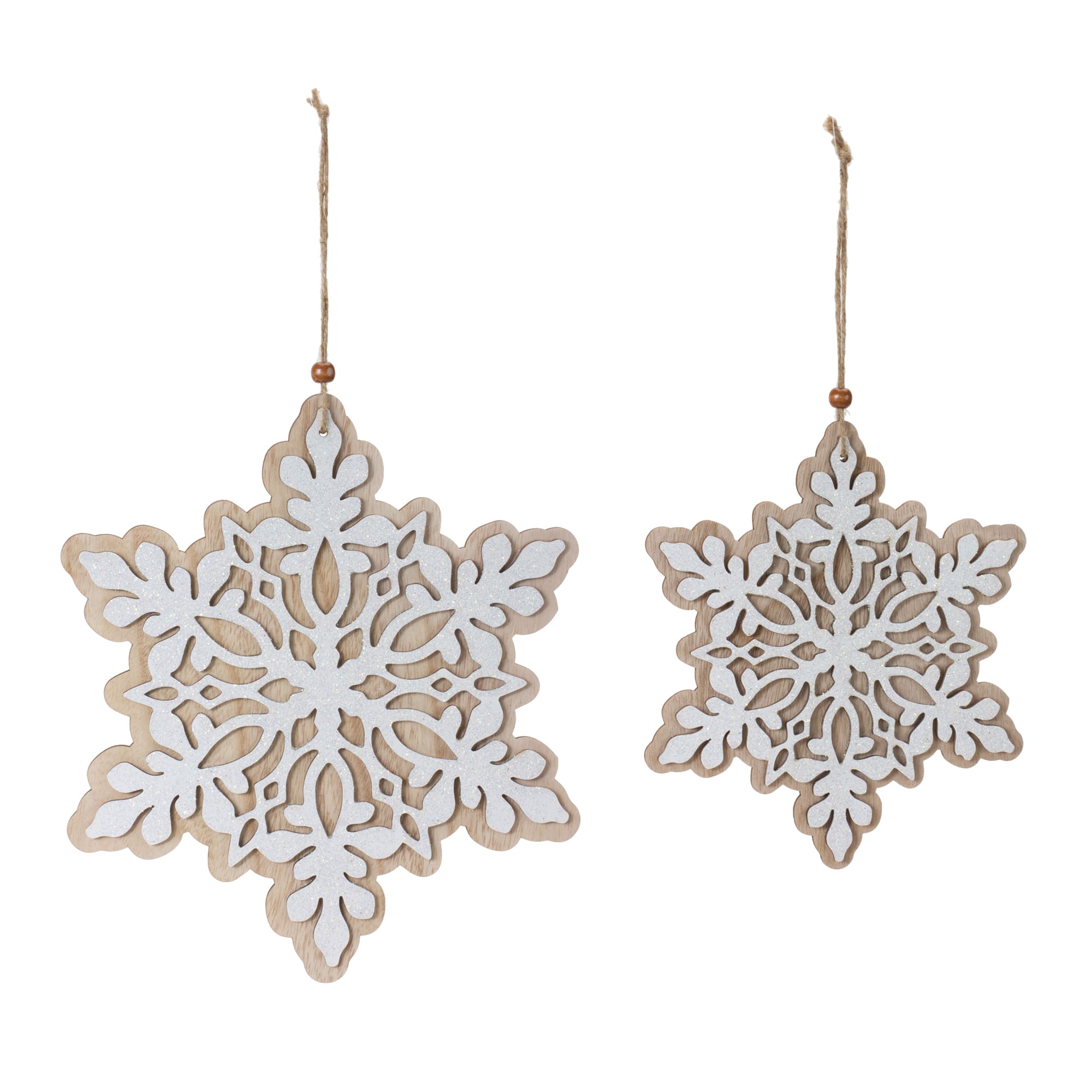 Layered Wood Snowflake Ornament Set | Michaels