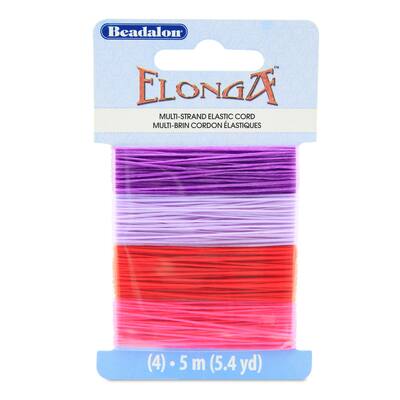 Beadalon® Elonga™ 0.7mm Colored Stretch Cord, Color: Lilac/Purple/Red ...