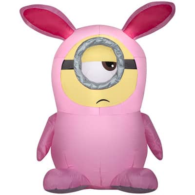 3.5ft. Airblown® Inflatable Easter Stuart in Pink Bunny Suit | Michaels