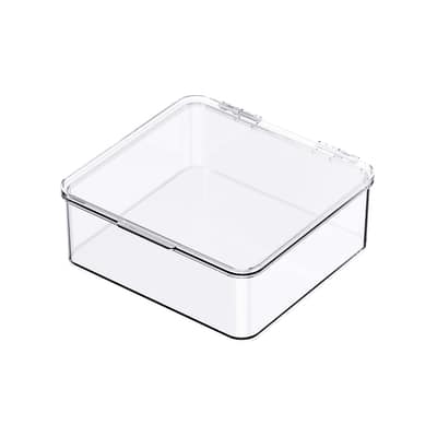 Small Clear Stacking Plastic Case with Hinged Lid by Simply Tidy ...