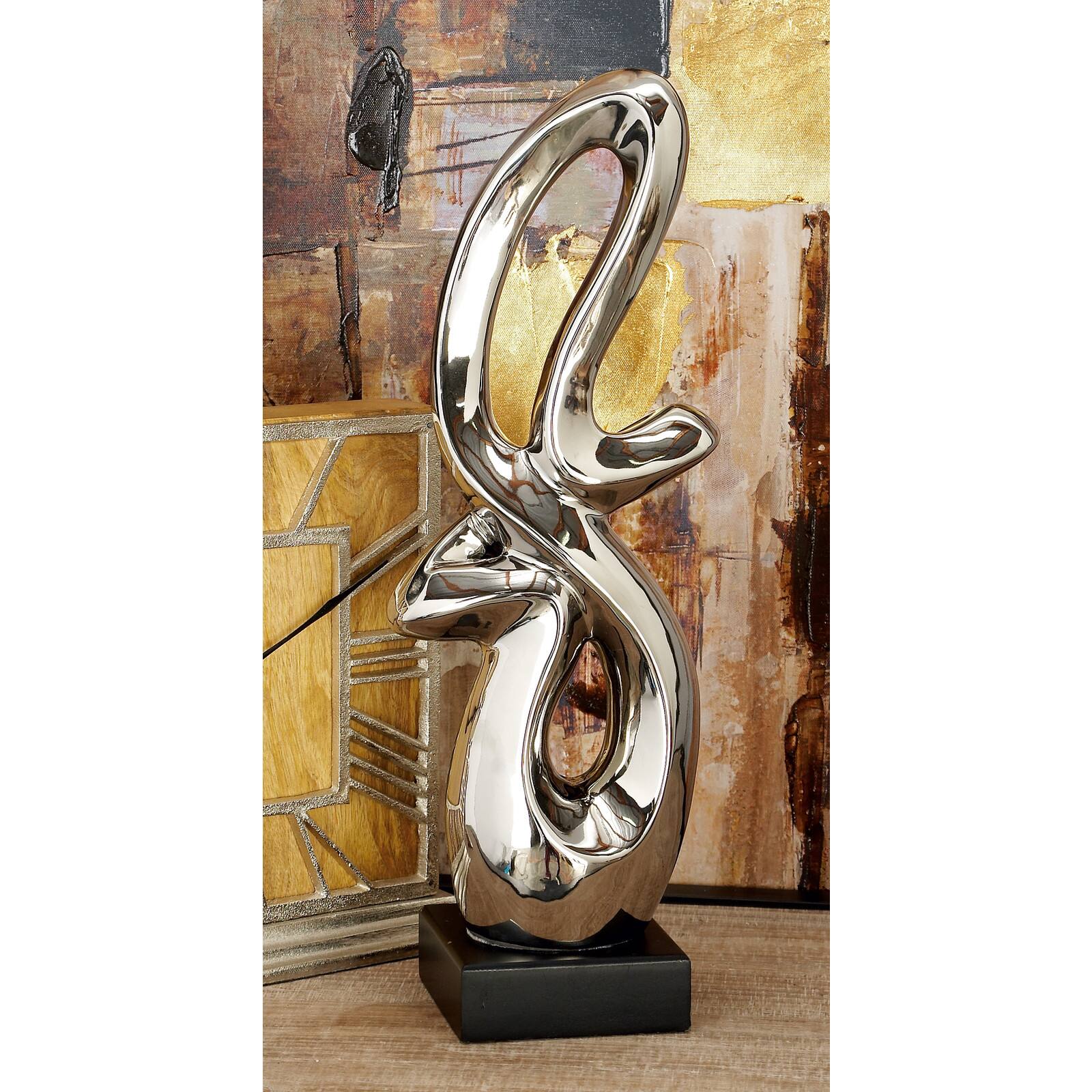 18" Silver Ceramic Modern Abstract Sculpture | Michaels