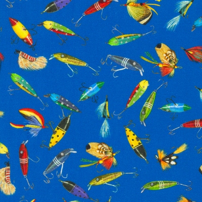 Robert Kaufman Fishing Lures Cotton Fabric | Michaels