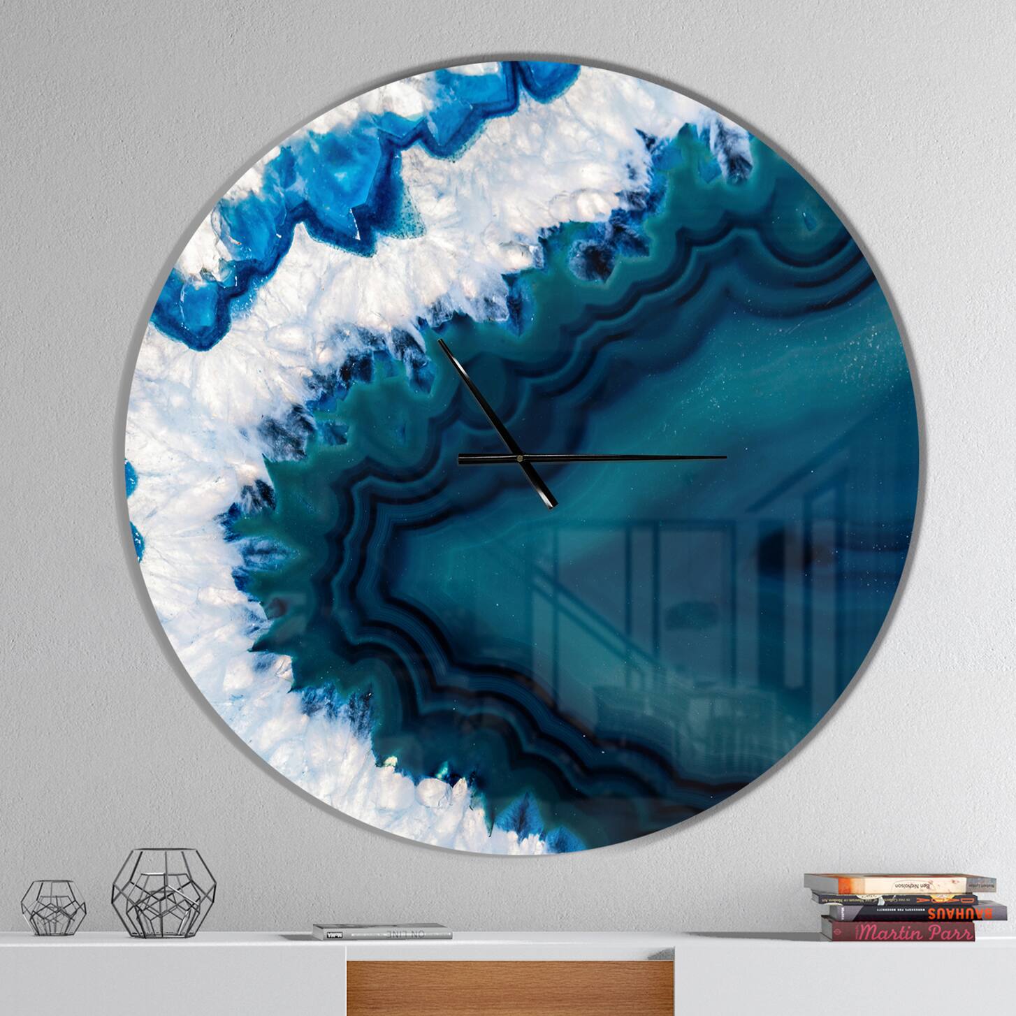 Designart Blue Brazilian Geode Wall Clock | Michaels