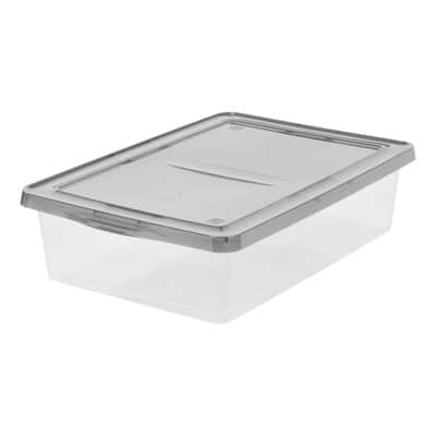 IRIS® 28qt. Clear Snap Top Storage Box with Gray Lid | Michaels
