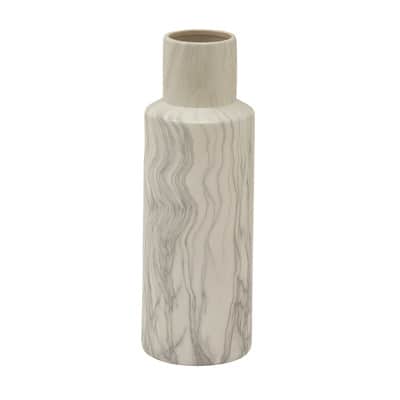 21" White Ceramic Contemporary Vase | Michaels
