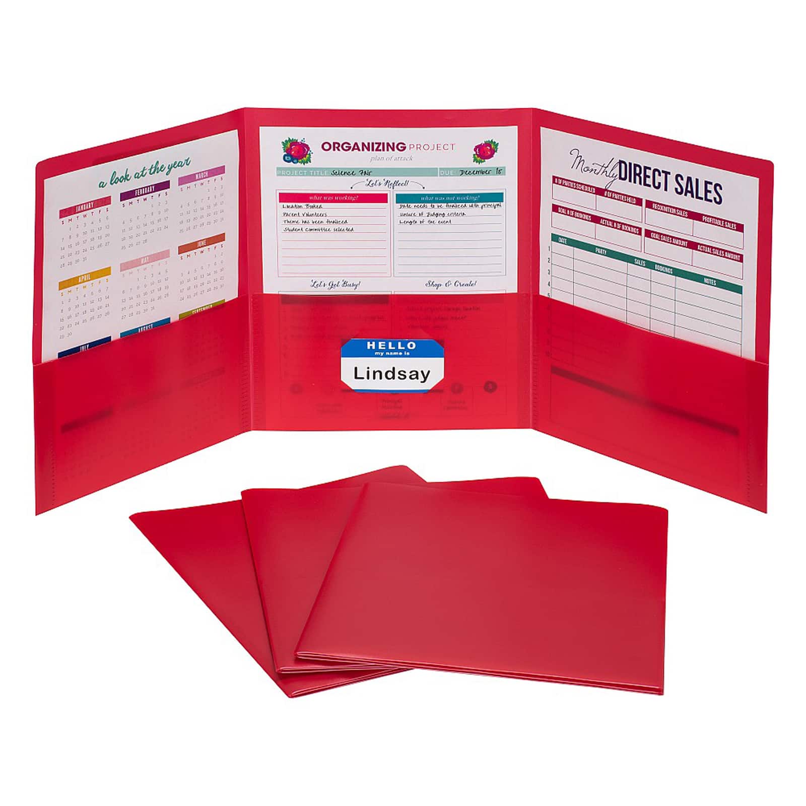 C-Line® Red 3-Pocket Poly Portfolios, 24ct. | Michaels