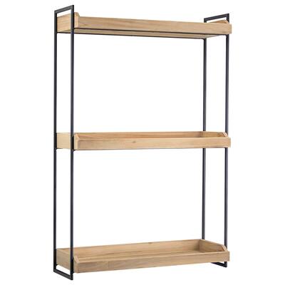 2.5ft. Wood & Metal 3 Tier Wall Mounted Shelving Unit | Michaels