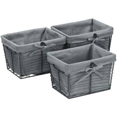 Sorbus 9" Gray Wire Baskets with Removable Liner, 3ct. | Michaels