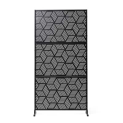 Glitzhome® 6ft. Black Galvanized Steel Geometric Room Divider | Michaels