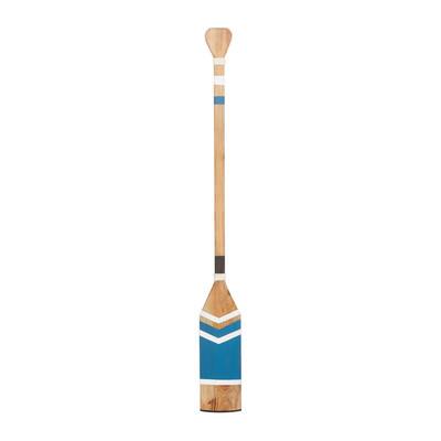 Coastal Brown White and Blue Wood Oar Wall Art, 58" x 7" x 2" | Michaels