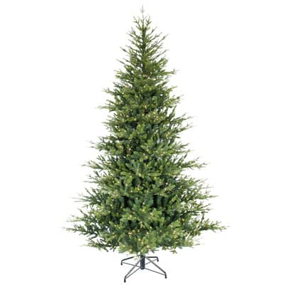 6.5ft. Pre-Lit Alberta Artificial Spruce Christmas Tree, White Lights ...