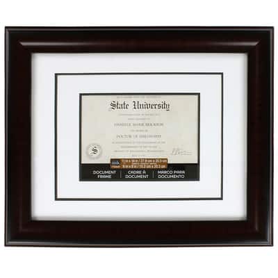 Buy in Bulk - 6 Pack: 6" x 8" Mahogany Document Frame with Double Mat ...