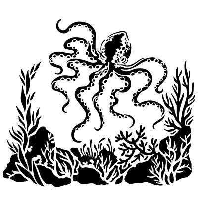 The Crafter's Workshop Octopus Stencil, 12" x 12" | Michaels