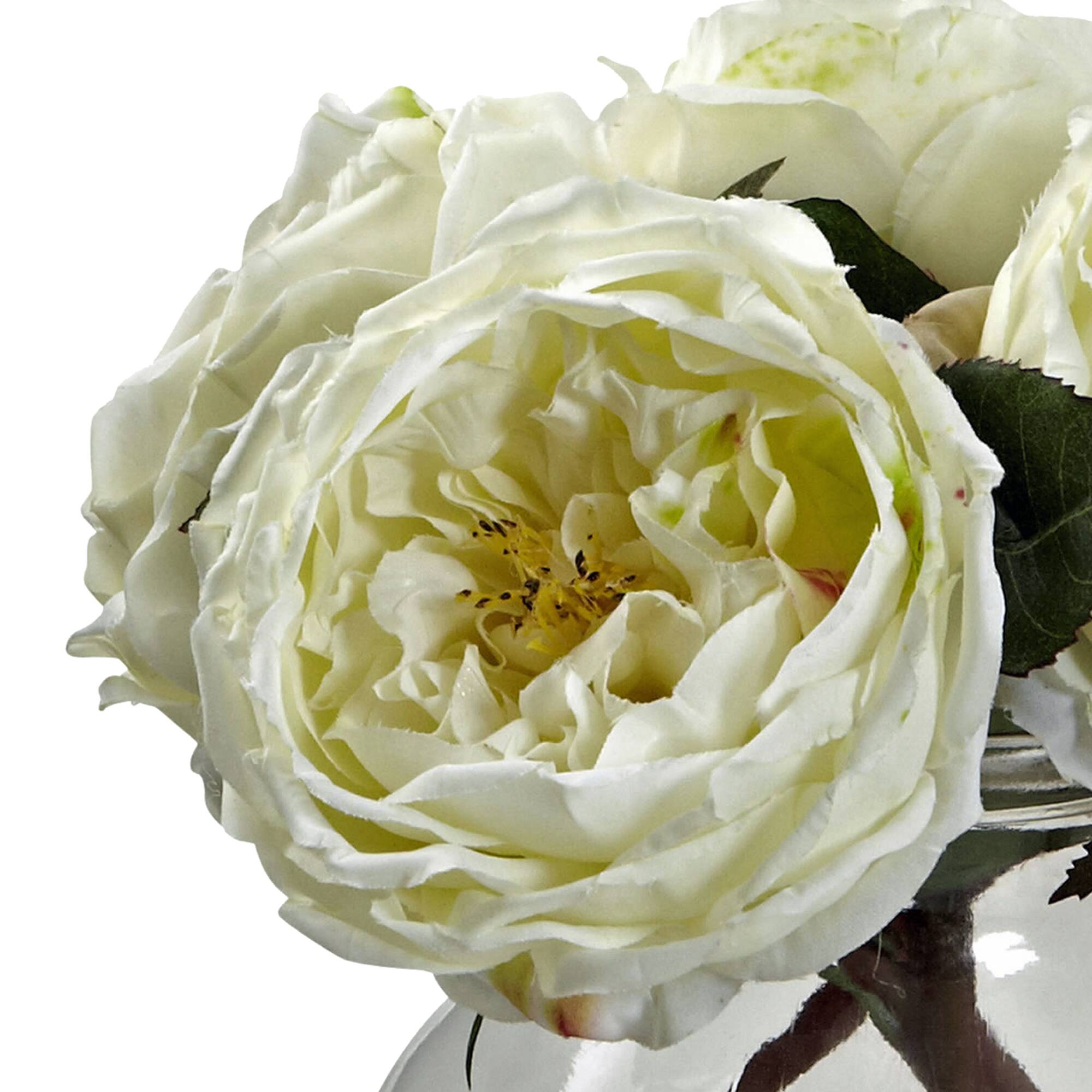 8" White Fancy Rose In Glass Vase | Michaels