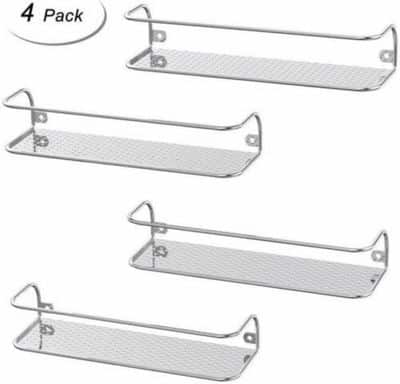 NEX™ Chrome Wall-Mount Spice Rack with Guard Rail, 4ct. | Michaels
