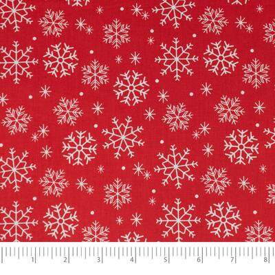 SINGER Christmas Red Snowflakes Cotton Fabric | Michaels