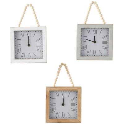 12" White Wood Wall Clock with Rope Strap Set | Michaels