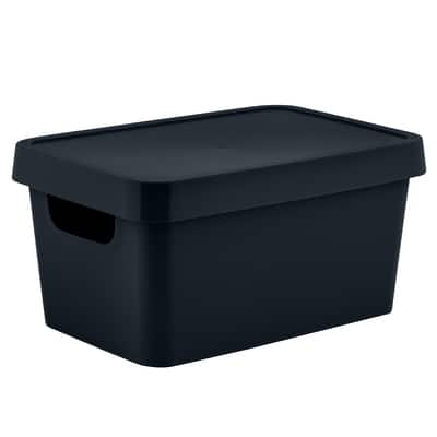 Simplify Small Charcoal Vinto Storage Box with Lid | Michaels