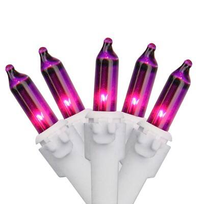 100ct. Mini Christmas String Lights with White Wire, Color: Purple/Pink ...