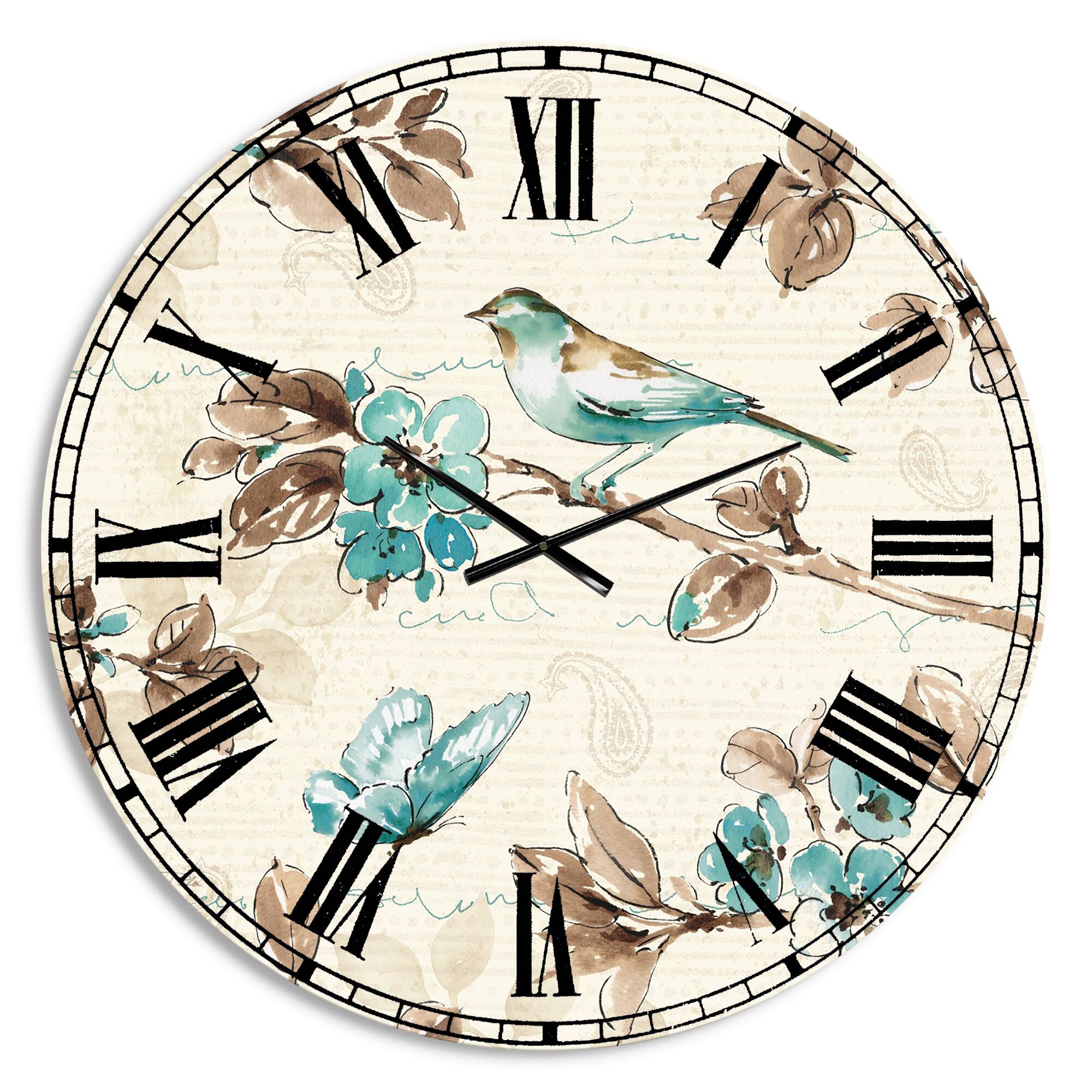 Designart 'Beige Bird Wings Traditional Wall Clock | Michaels