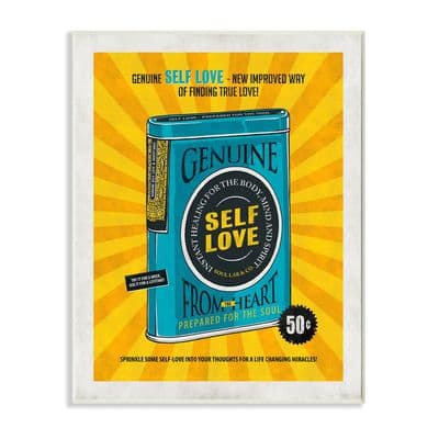 Stupell Industries Genuine Self Love Vintage Comic Design Wall Plaque ...