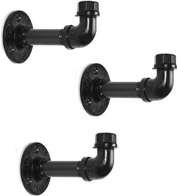 NEX™ Black Industrial Iron Pipe Wall Hooks, 3ct. | Michaels