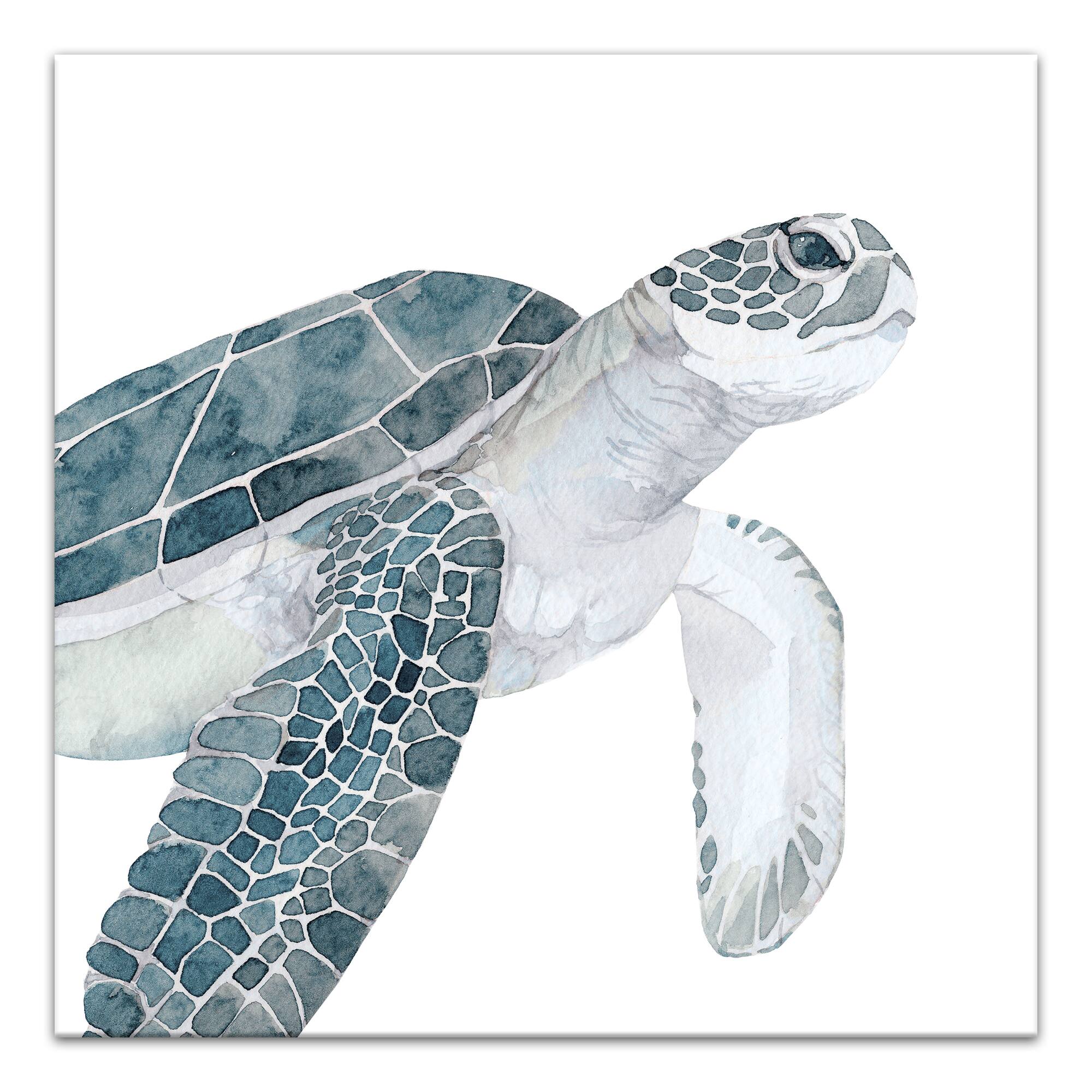 Sea Turtle Swimming 24" x 24" Canvas Wall Art | Michaels