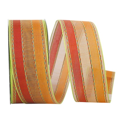 JAM Paper 1.5" x 25yd. Wired Fall Stripe Ribbon | Michaels