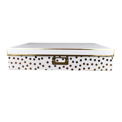 Large White & Gold Dots Decorative Document Box by Ashland® | Michaels