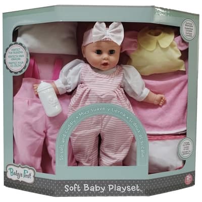 Goldberger Baby's First® Soft Baby Playset™ 16" Dress Up Baby Doll Kit ...