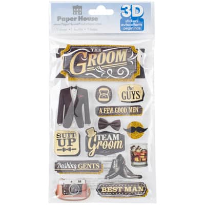 Paper House® Wedding Groom 3D Stickers | Michaels