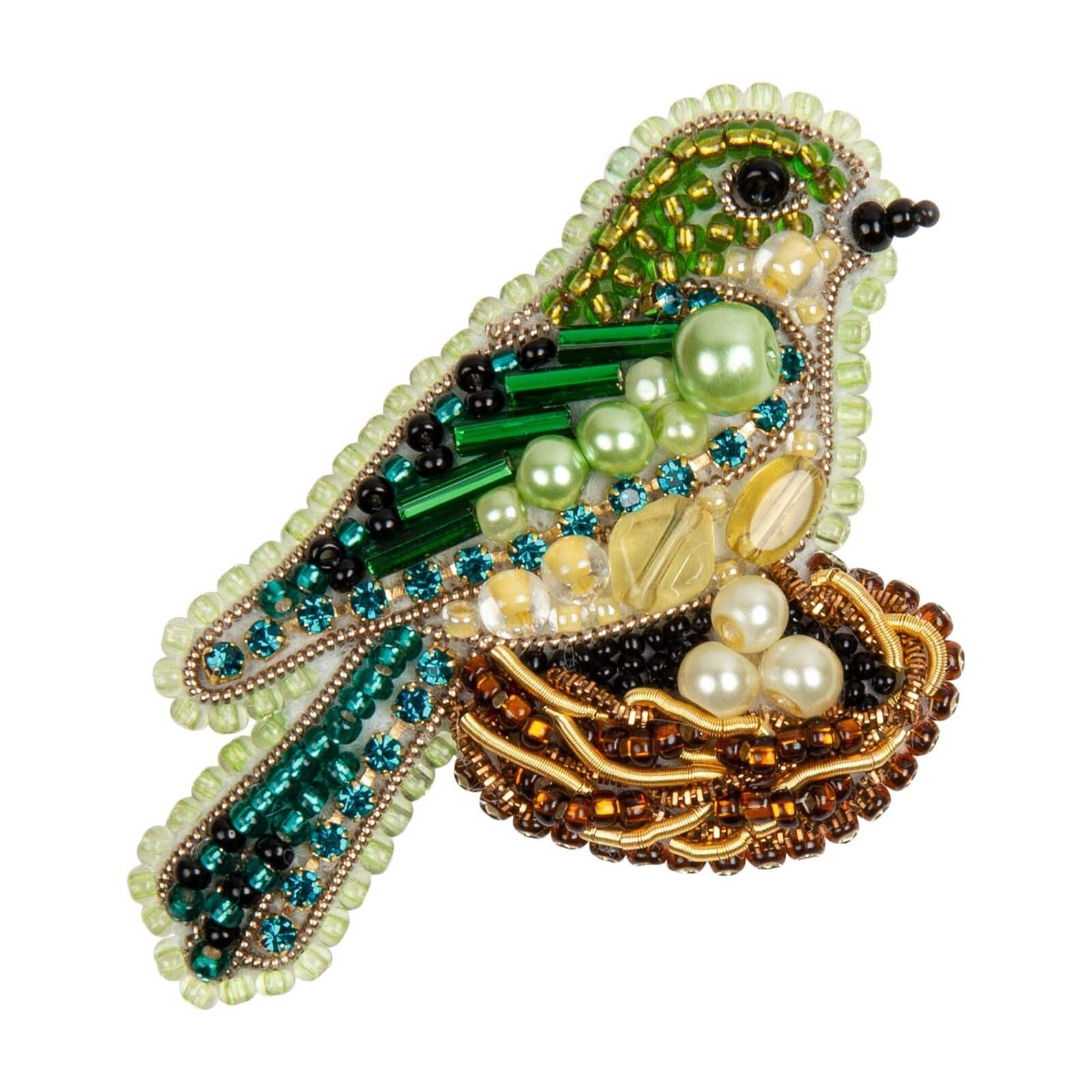 Crystal Art Beadwork kit for creating brooch Bird in the nest | Michaels