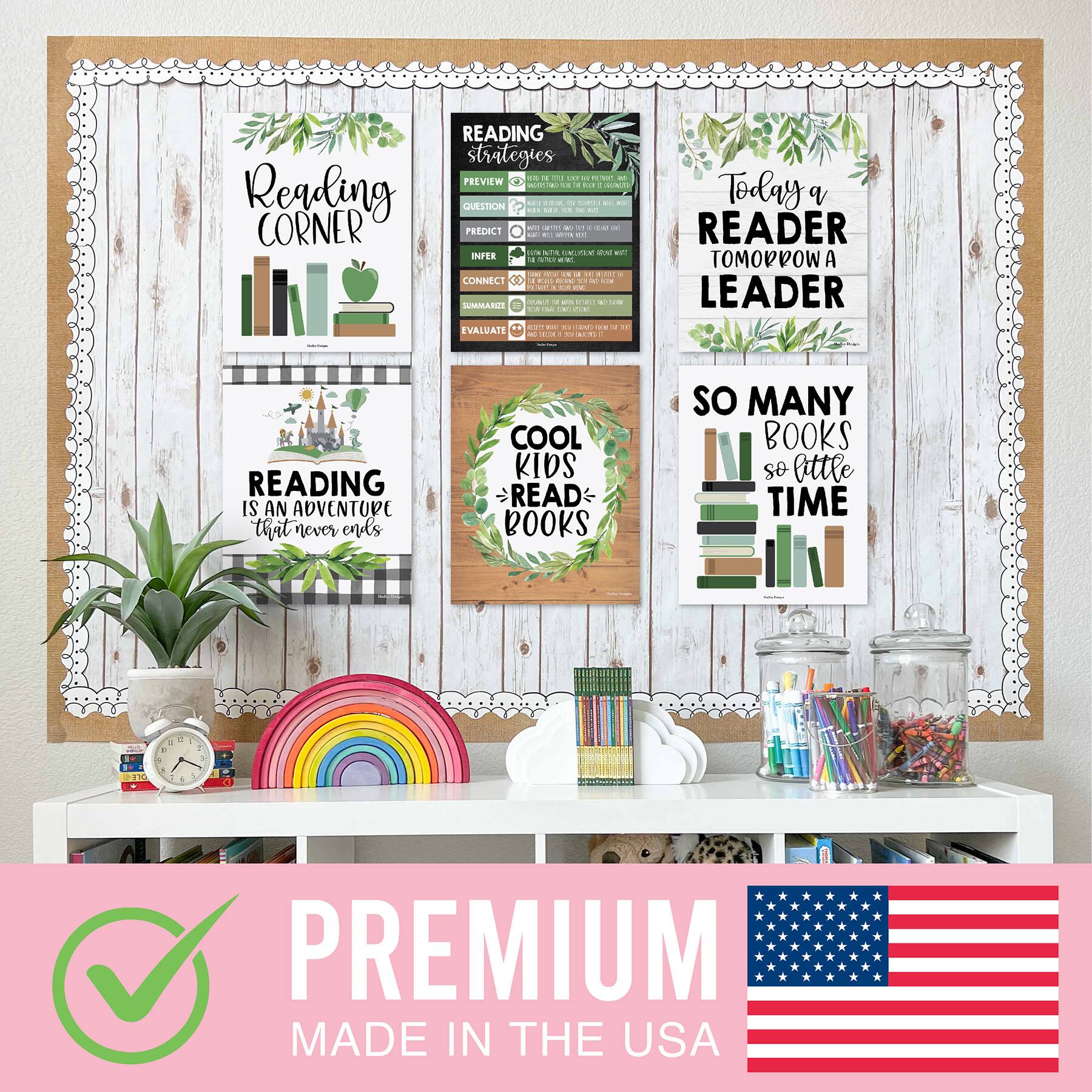 Hadley Designs 11" x 14" Farmhouse Greenery Reading Posters for ...