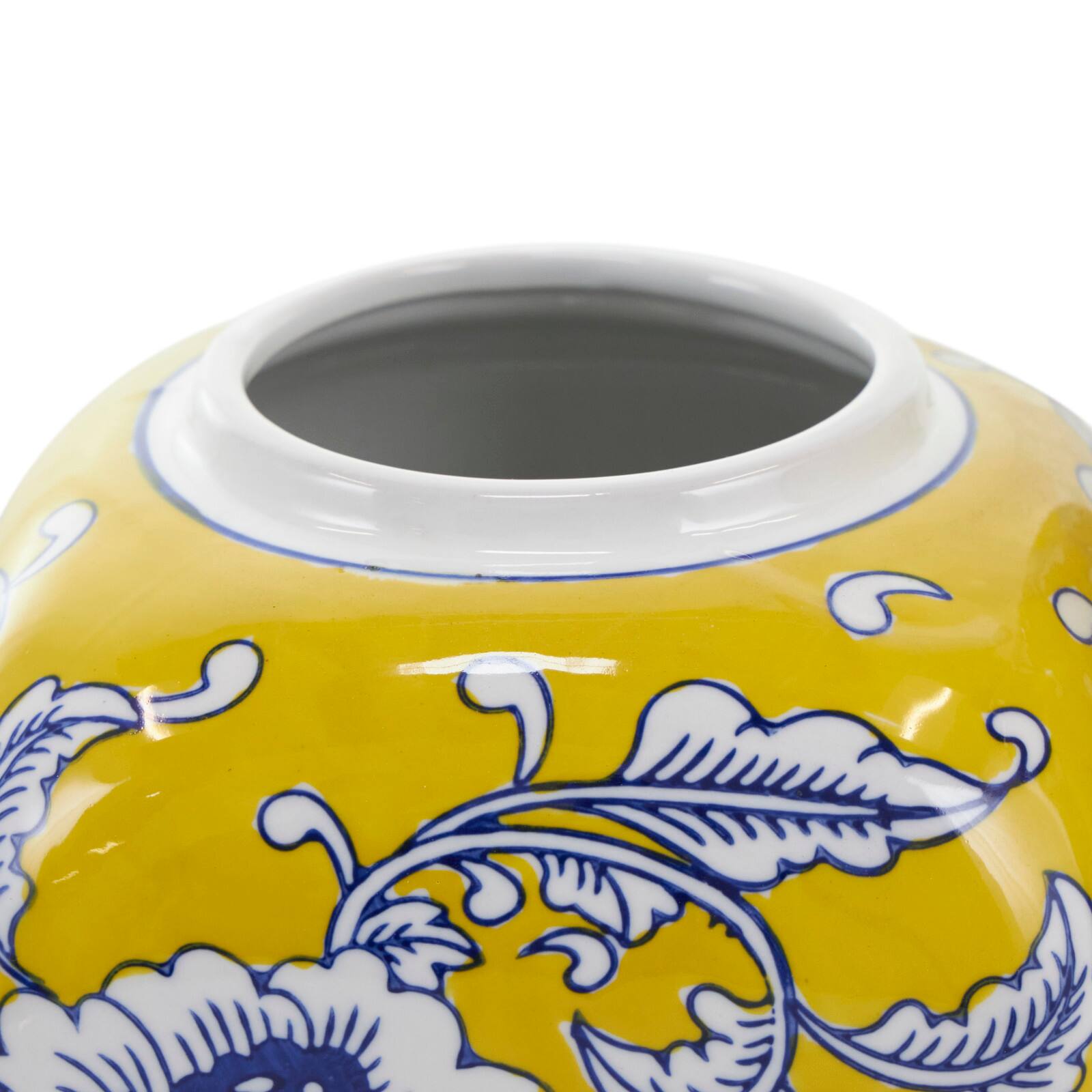 Yellow & Blue Ceramic Floral Decorative Jar Set | Michaels
