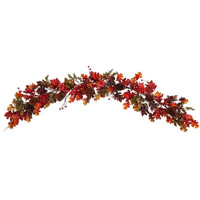 6ft. Autumn Maple Leaves, Berry & Pinecones Fall Garland | Michaels