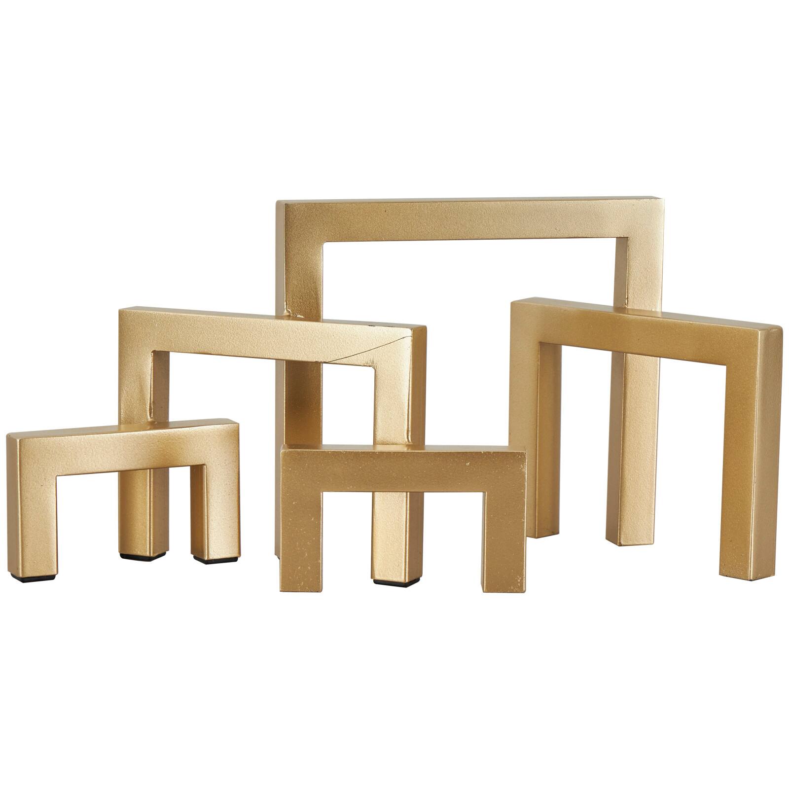 13" Gold Metal Geometric Abstract Square Arched Sculpture | Michaels