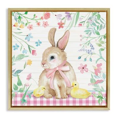 Stupell Industries Easter Bunny & Chicks Floater Framed Art | Michaels