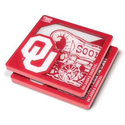 College Team 3D Logo Series Coasters, 2ct., Color: Oklahoma Sooners ...