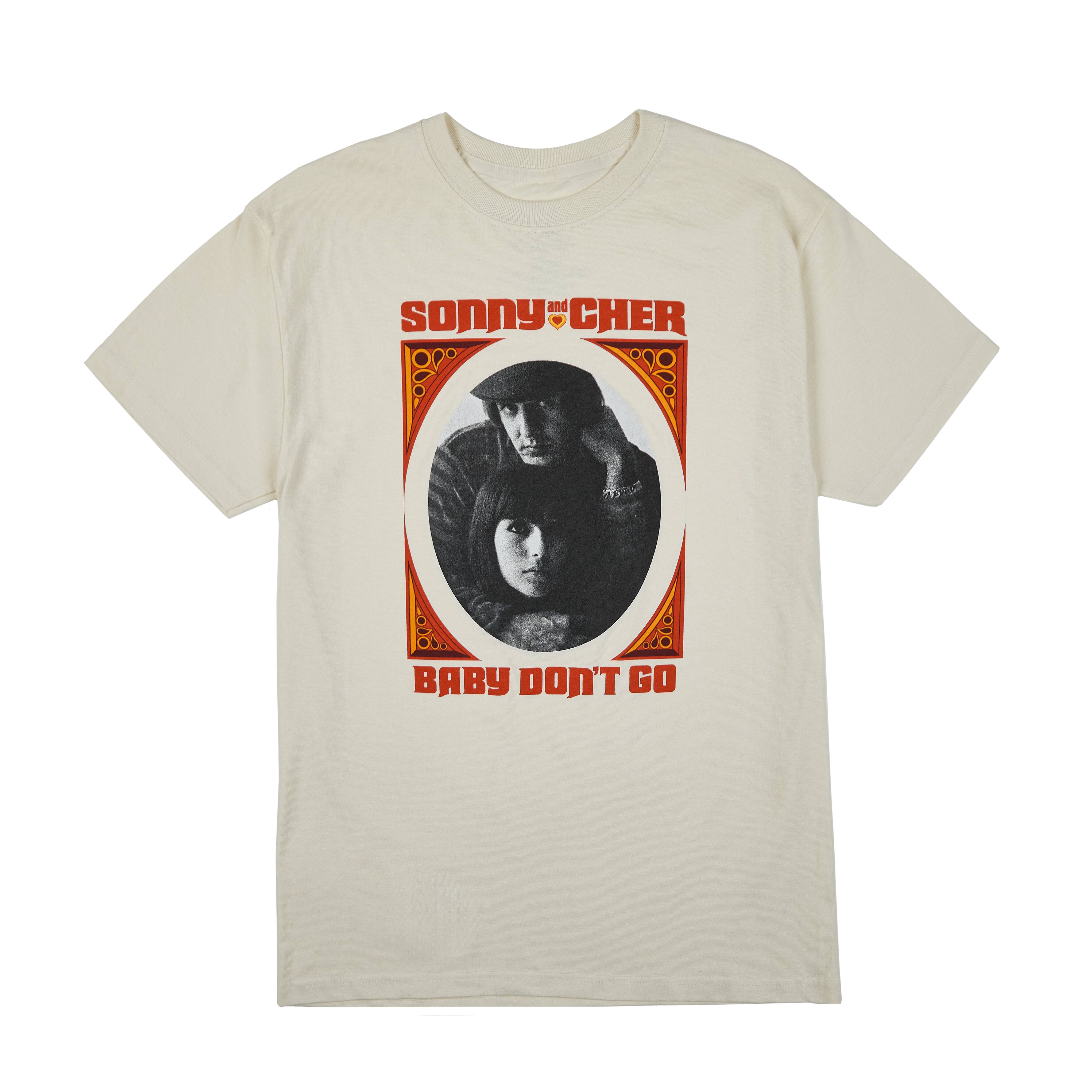 White Sonny Cher Baby Don t Go Crew Neck Adult T Shirt