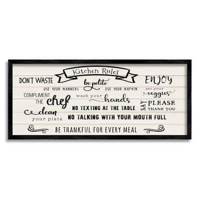 Stupell Industries Kitchen Rules List Family Happiness Motivational ...