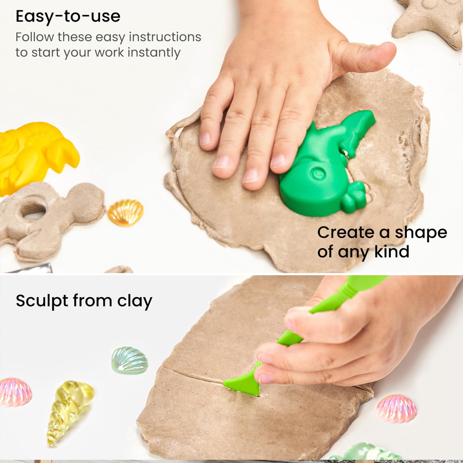 Arteza® Kids Sandy Clay Beach Kit with Shapes ,33 pcs | Sets & Kits ...