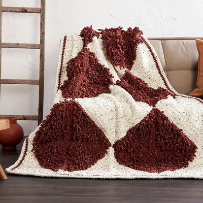 Bernat® Blanket Confetti™ Crochet Loopy Diamond Blanket | Projects ...