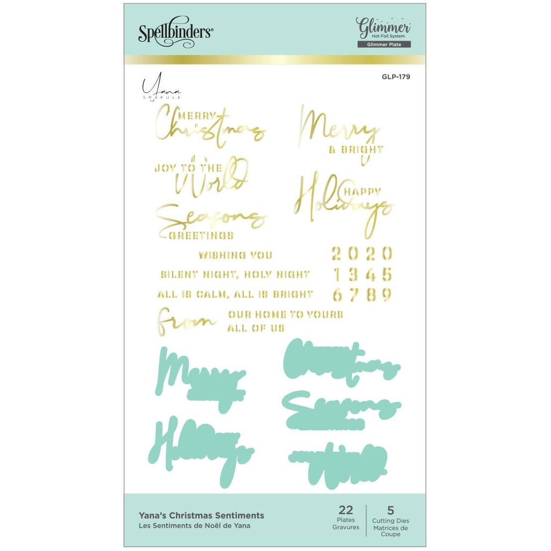 Spellbinders® Glimmer Yana's Christmas Sentiments Hot Foil Plate Set ...