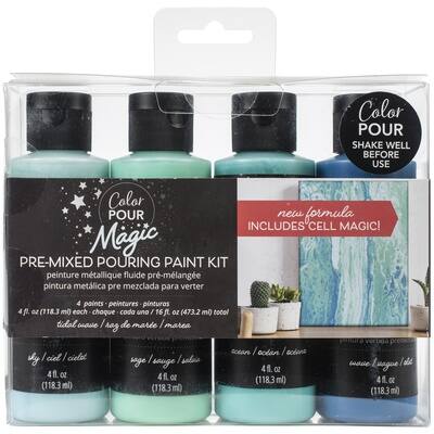 Color Pour Magic Tidal Wave Pre-Mixed Paint Kit, 4ct. | Michaels