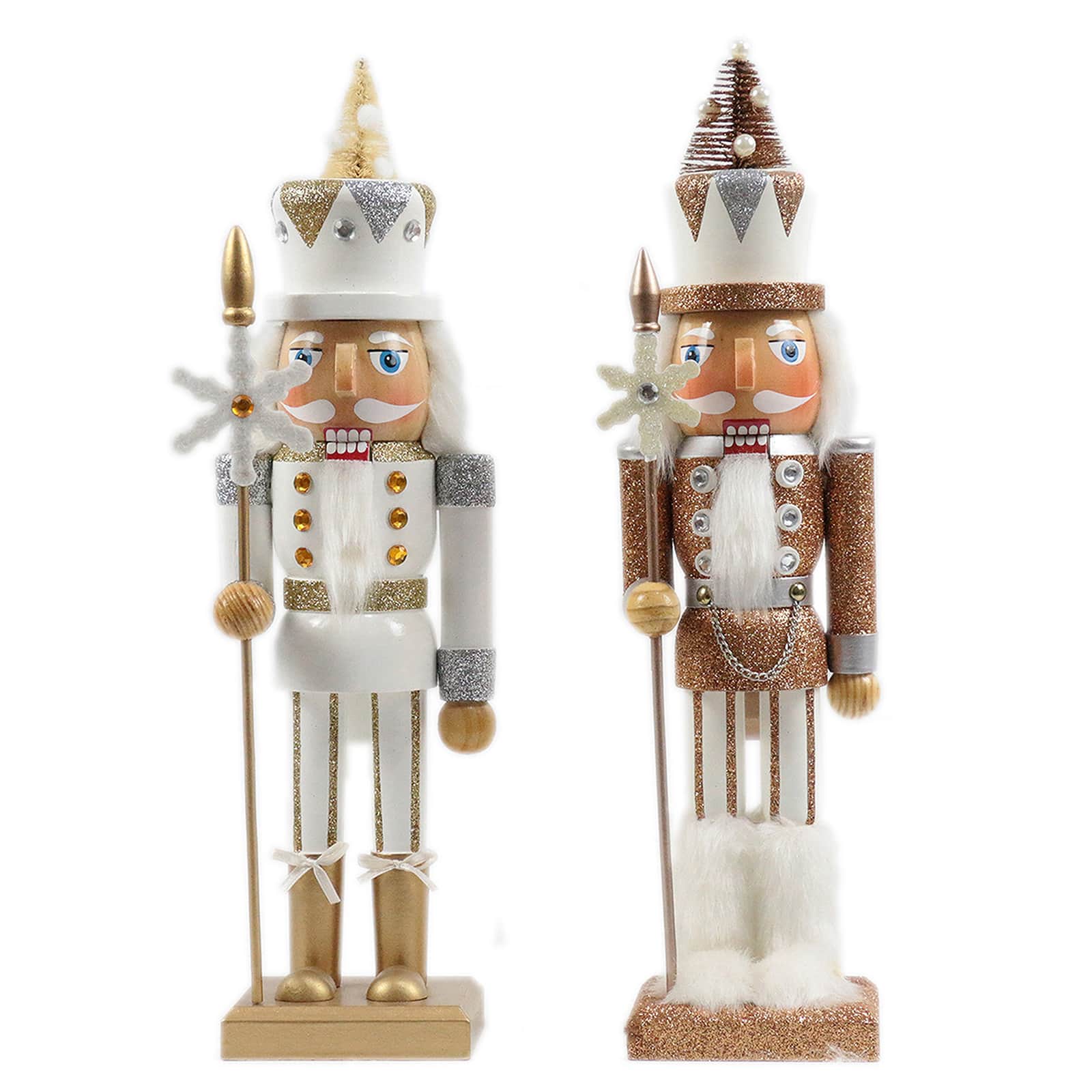 Santa's Workshop 15" Silver and Gold Snowflake Soldier Nutcracker Set ...