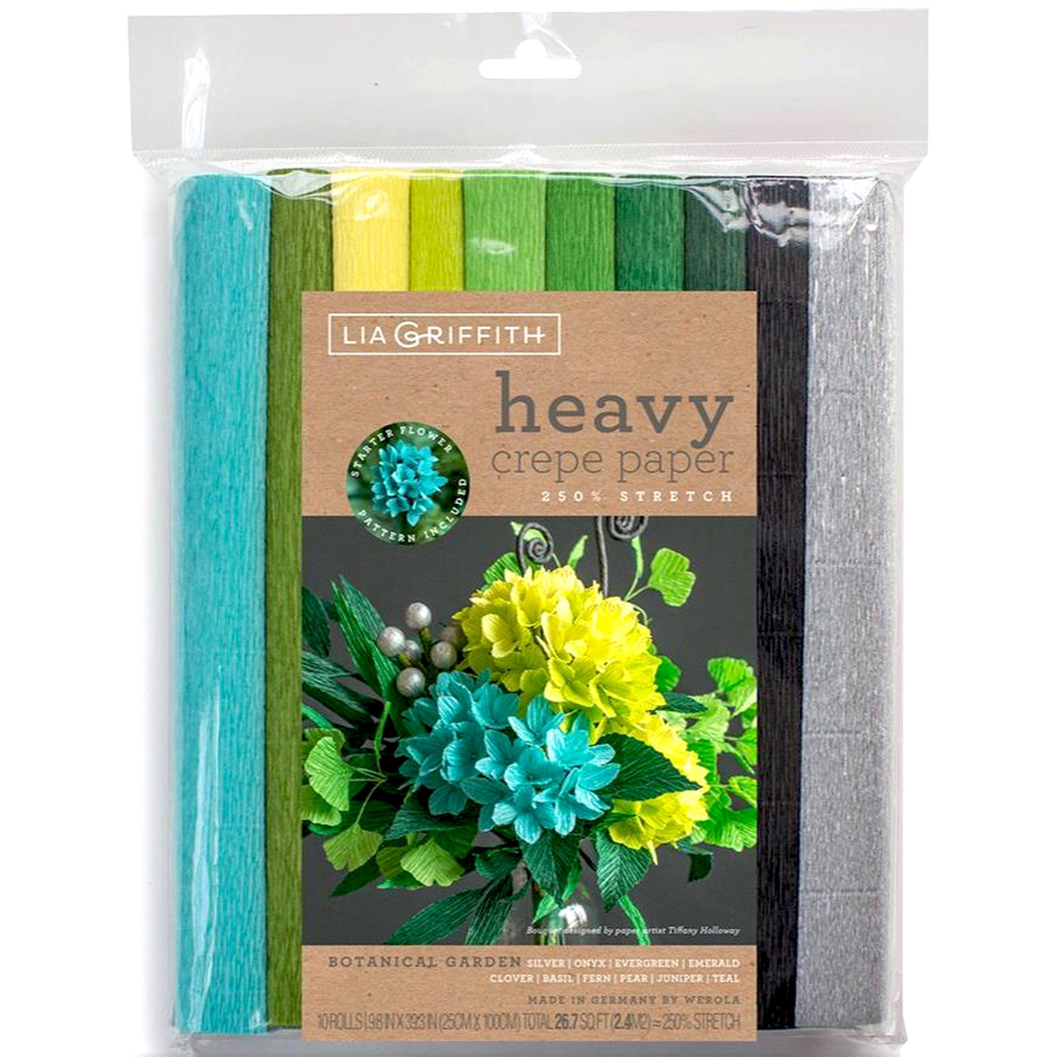 Lia Griffith Botanical Garden 9.8" x 3ft. Heavy Crepe Paper, 10 Rolls ...