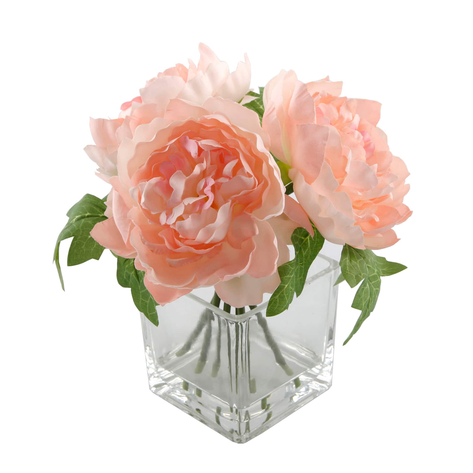 Flora Bunda® 8" Pink Peony Arrangement in Glass Pot | Michaels