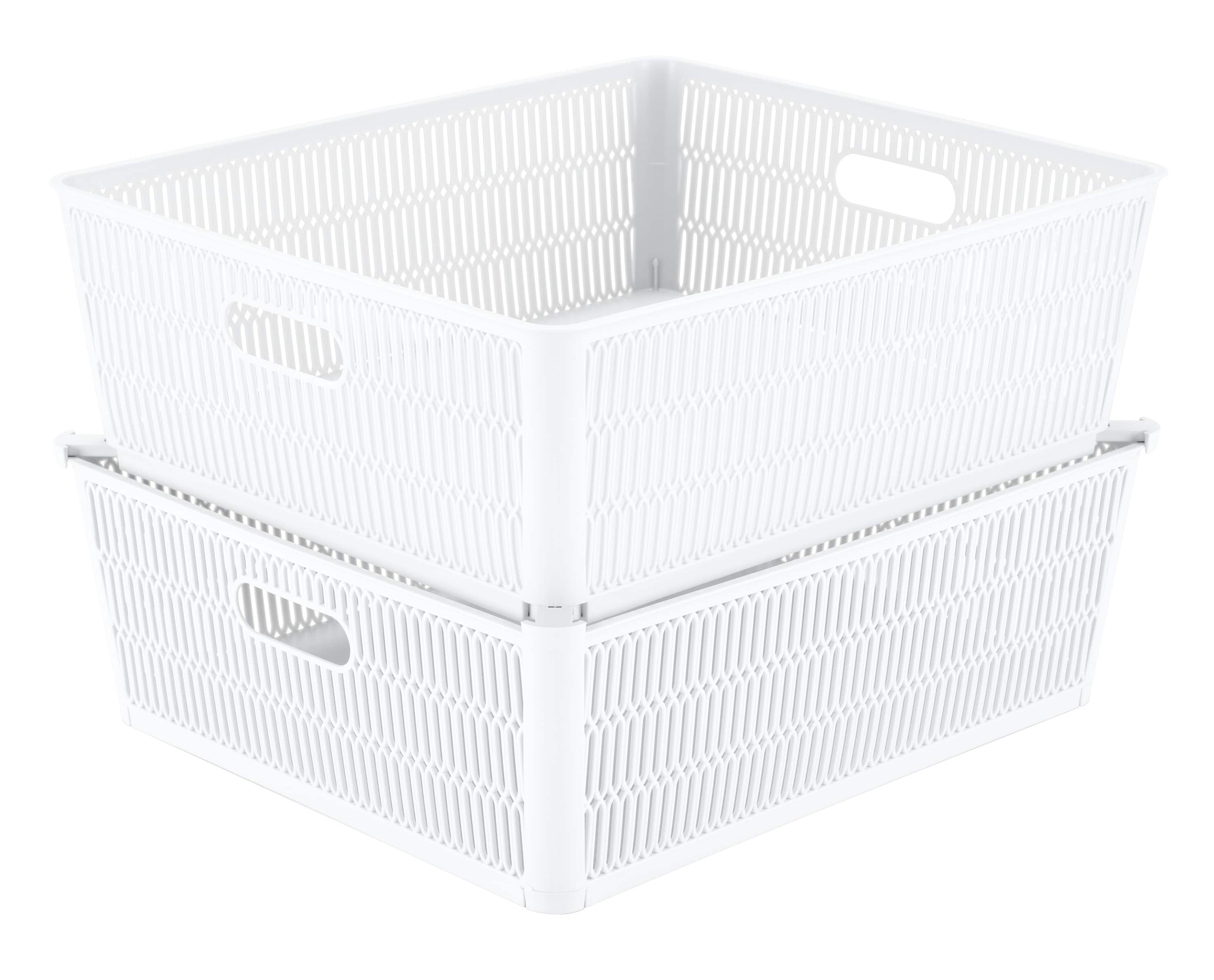 Simplify Slide 2 Stack It Shallow Tote Baskets, 2ct. | Michaels