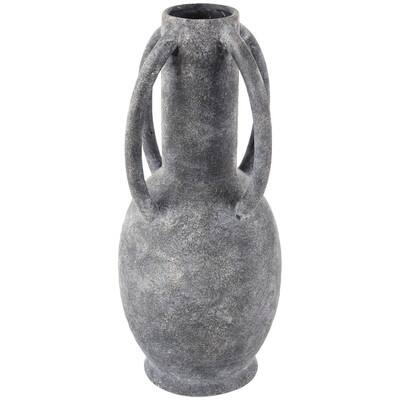 15" Gray Ceramic Textured Whitewashed Vase | Michaels